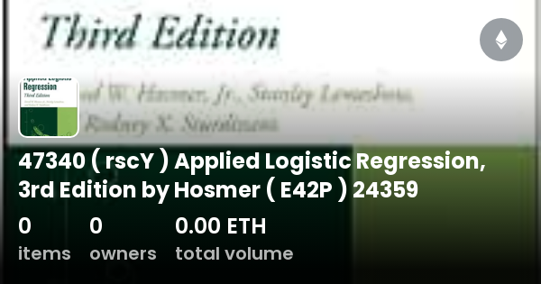 47340 ( rscY ) Applied Logistic Regression, 3rd Edition by Hosmer ... 47340 ( rscY ) Applied Logistic Regression, 3rd Edition by Hosmer ...