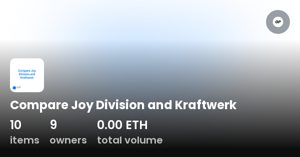 Compare Joy Division and Kraftwerk - Collection | OpenSea Compare Joy Division and Kraftwerk - Collection | OpenSea
