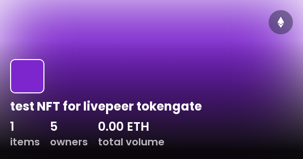 test NFT for livepeer tokengate - Collection | OpenSea test NFT for livepeer tokengate - Collection | OpenSea